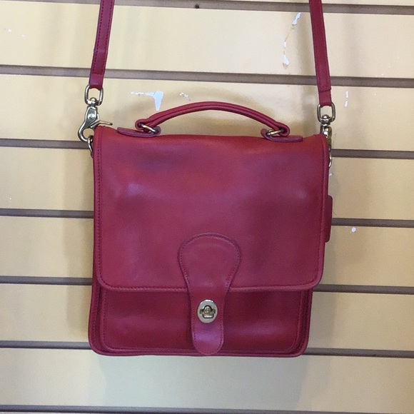 Coach | Bags | Rare Red Vintage Coach Station Top Handle Satchel Purse ...
